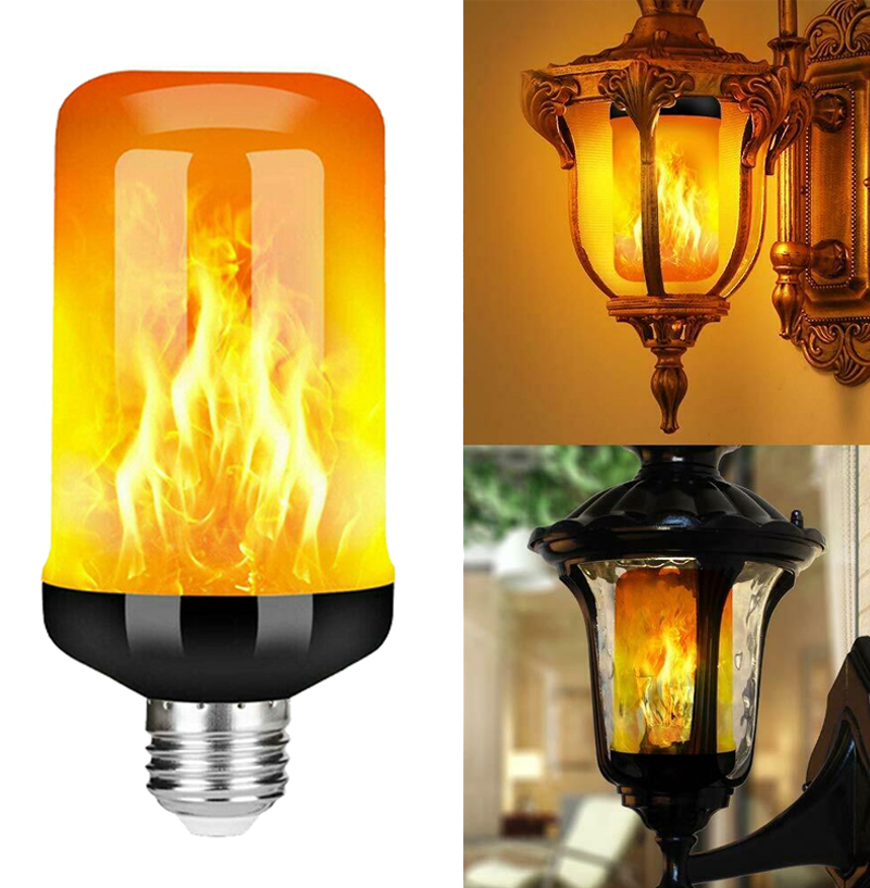 Flame Effect LED Bulb E26 B22 Flickering Fire LED Wall Light Lamp for ...