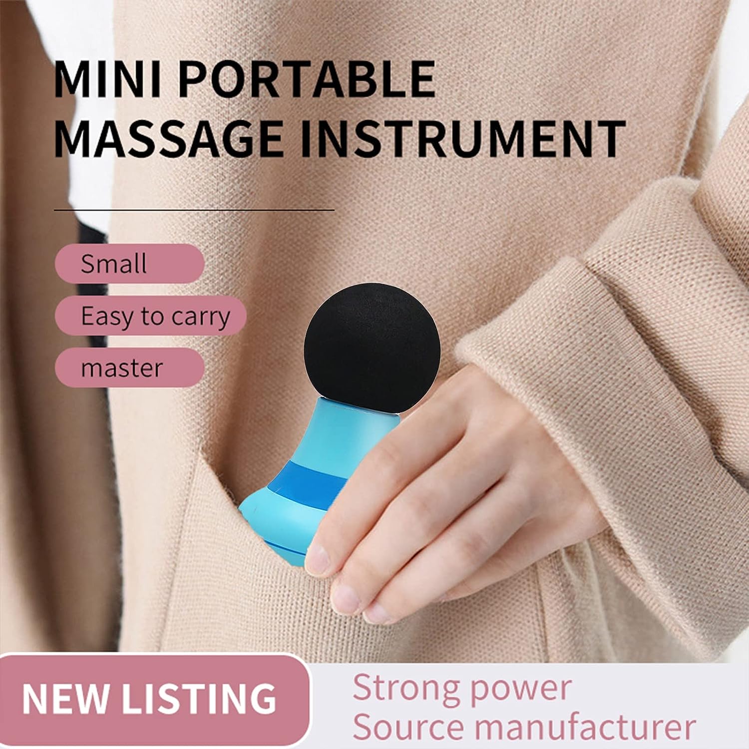 Portable Mini Massager Pocket Massager Support for Man USB Charging 6 ...