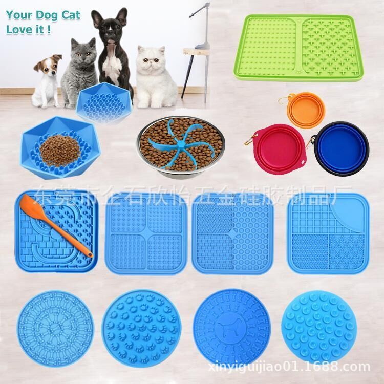 Temu products with multiple designs, silicone pet mat, anti choking ...