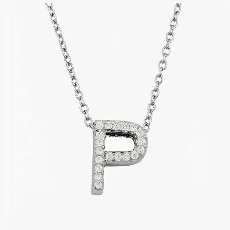 Silver Stainless Steel Alphabet Necklace/Locket/Pendants for Girls ...