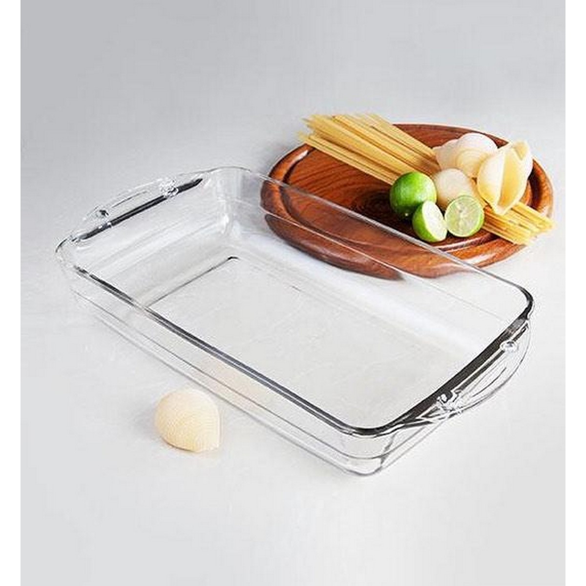 Glass Dinner Serving Tray Large Roast Serving Dishes-Transparent Glass ...