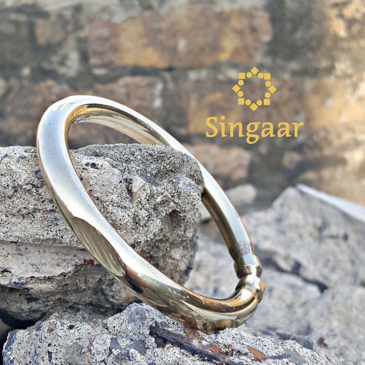 Singaar Bracelet Heavy Golden Cut Art Kara For Boys Original Singaar ...