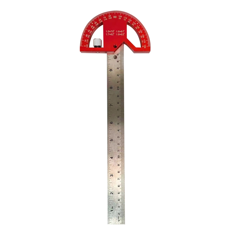 Red Protractor Angle Finder Aluminum Angle Ruler-Protractor for ...