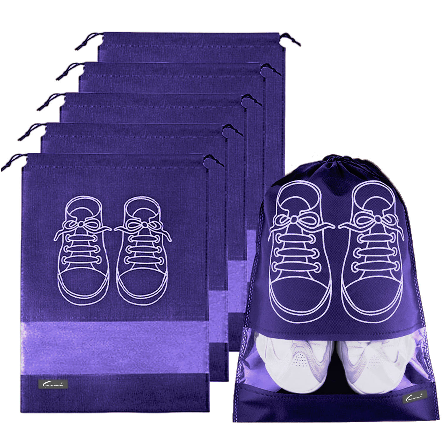 Fast Forward Shoe Bags for Travel Dust-proof Clear Window Non-Woven ...
