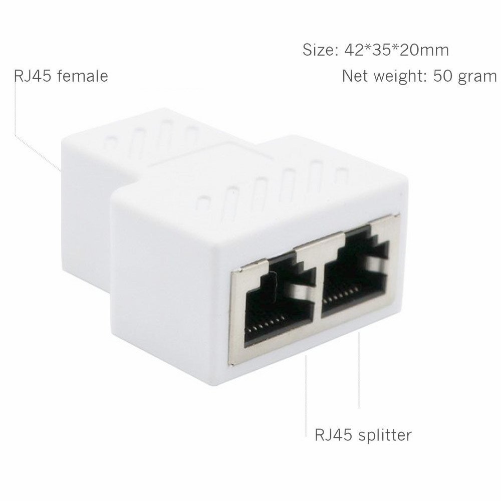 Ethernet Cable Adapter 1-in 2-out Rj45 Female Interface Lan Connector ...