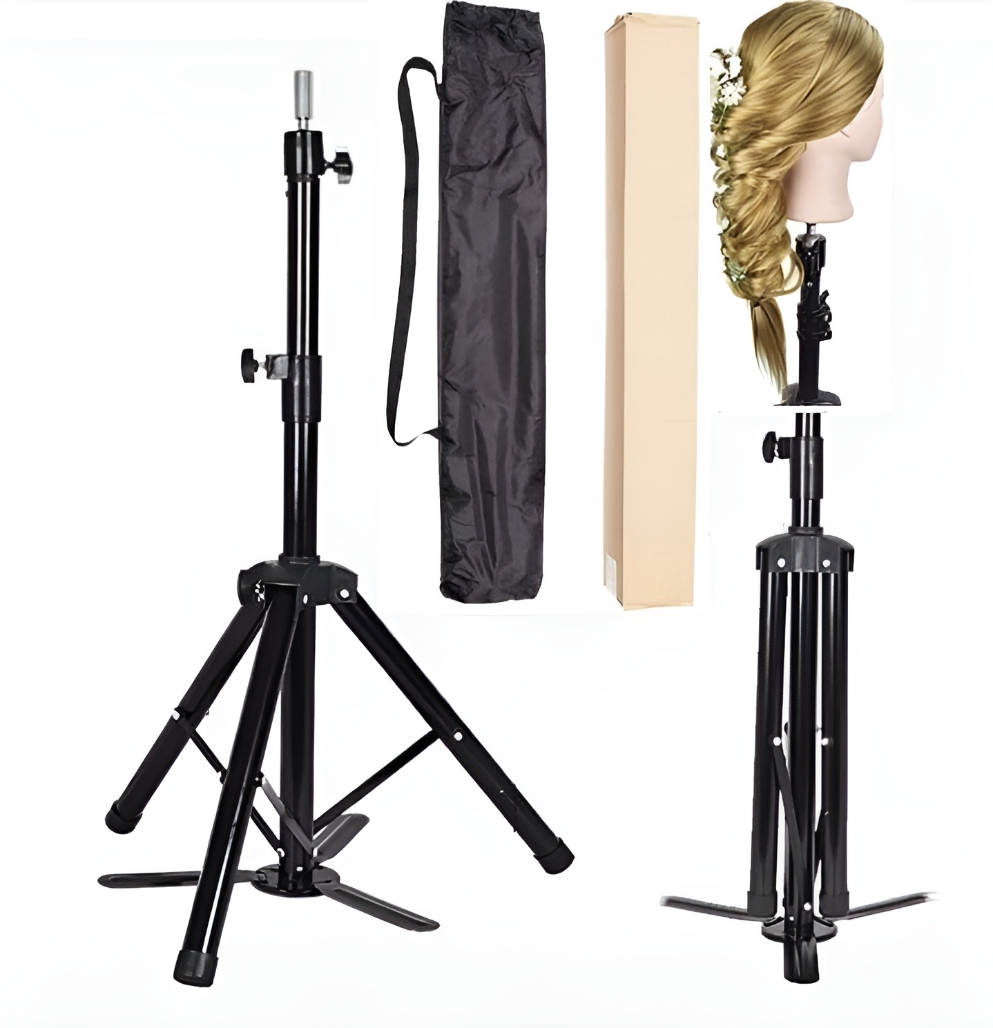 Hair Dummy Stand Tripod Training Mannequin Head Holder Iron Display ...
