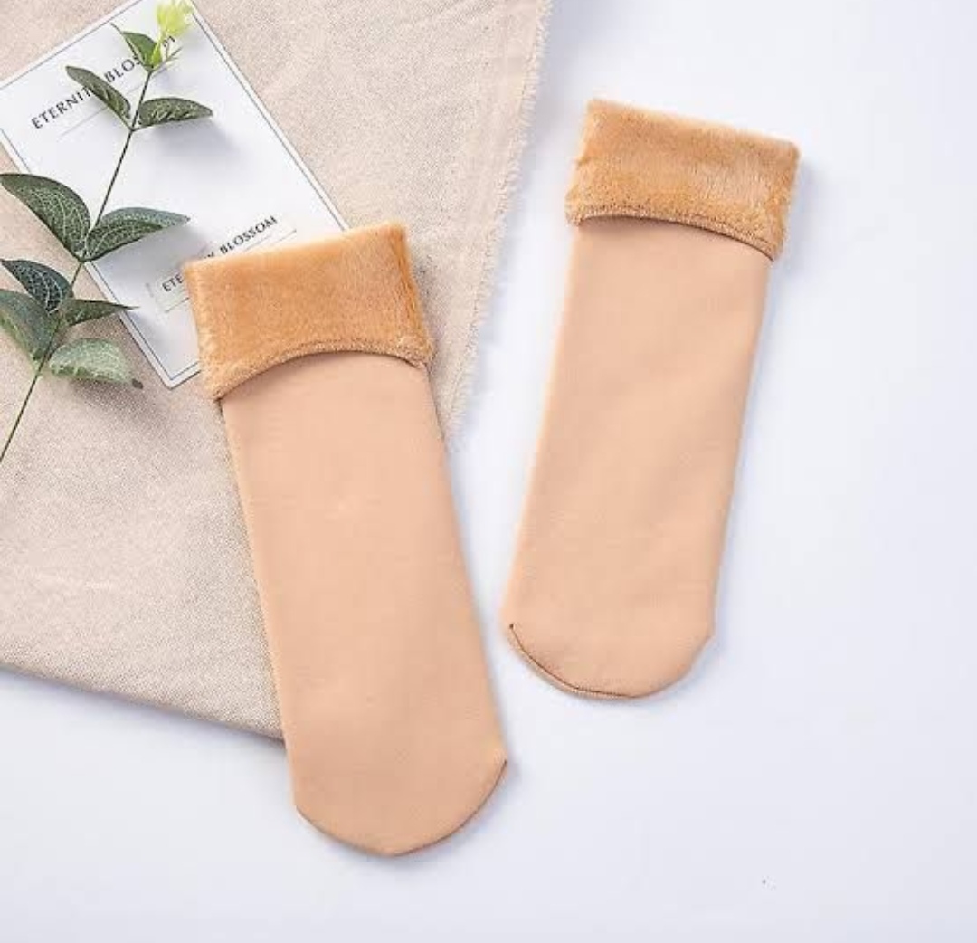 Pack of 2 Ladies Lamb Wool Fur Socks - Soft, Warm, and Cozy in Skin and ...