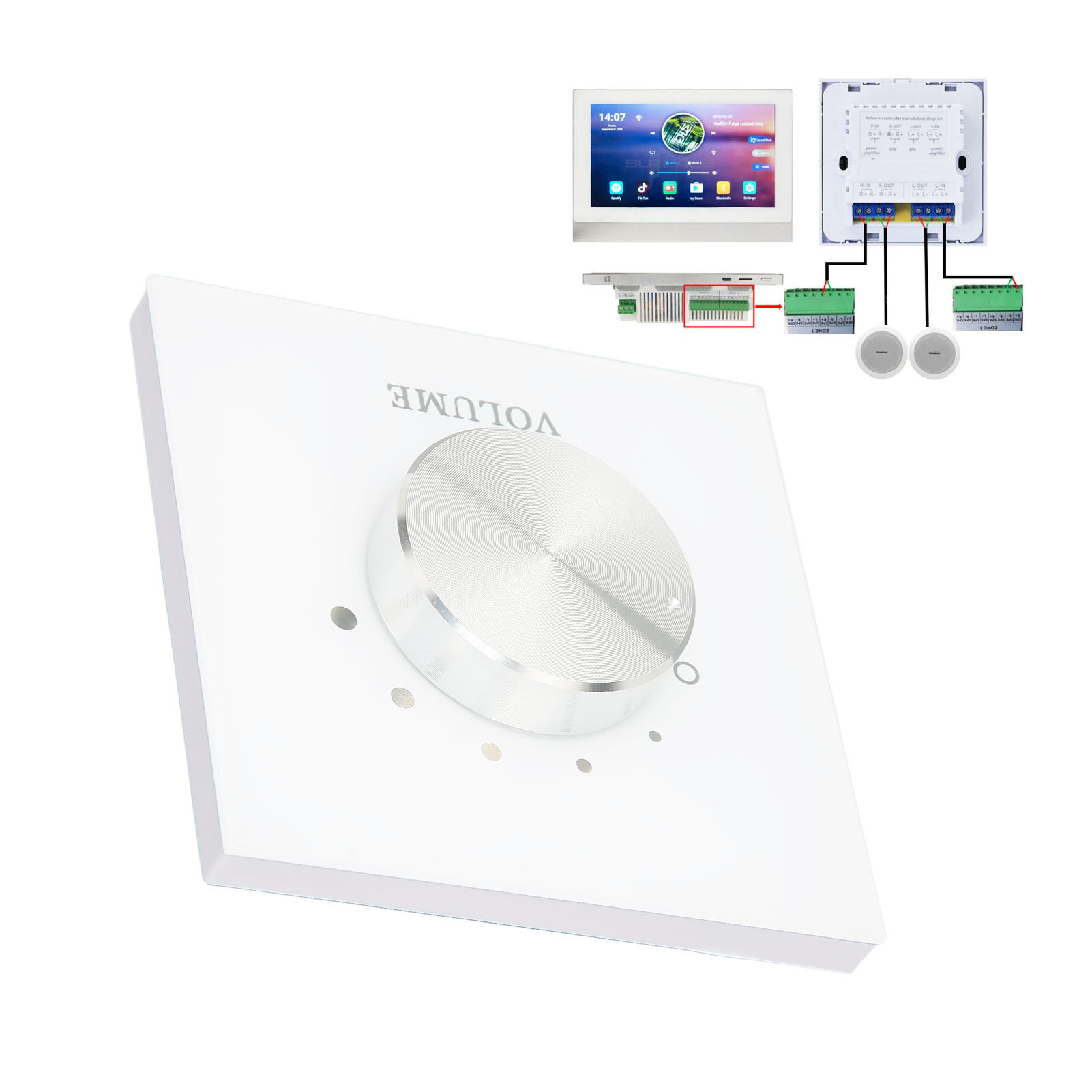 Smart Home Volume Controller, Easy Wiring Speaker Volume Controller 5 ...