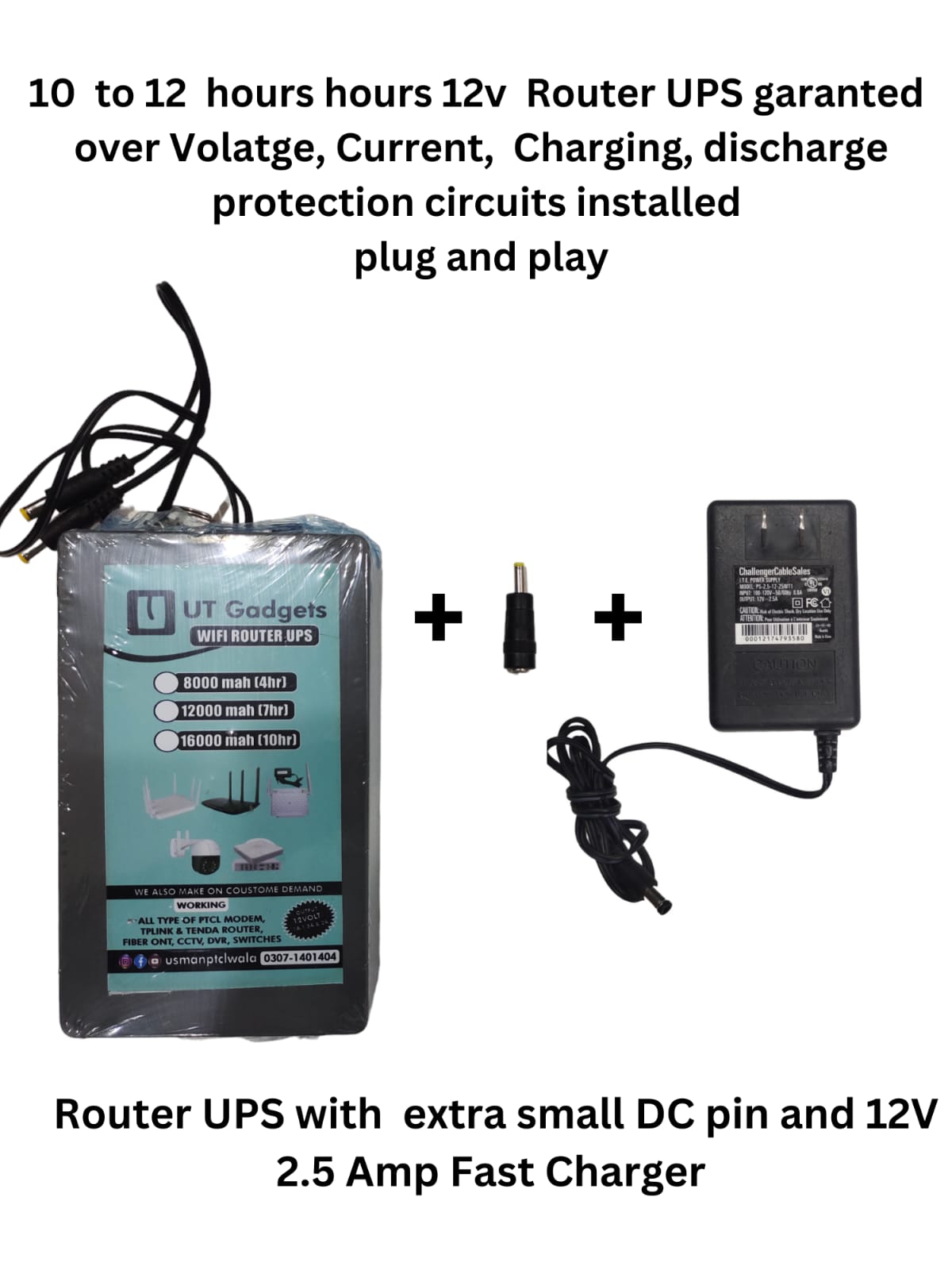 WiFi Router UPS Power Bank 12 Volts 1A 1.5A 4 Hours Guaranteed Backup ...