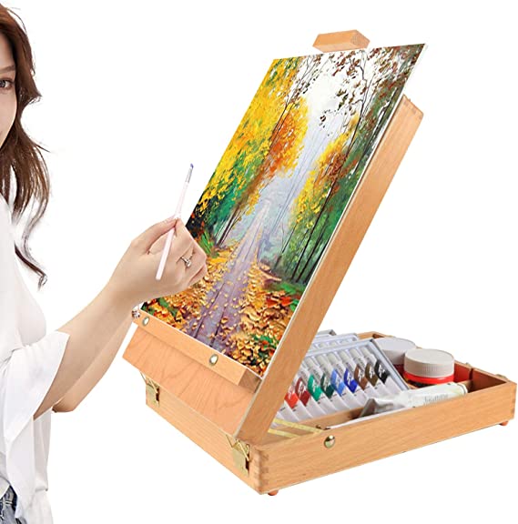 Portable Painting Storage Box Easel Beechwood Easel Box Adjustable ...