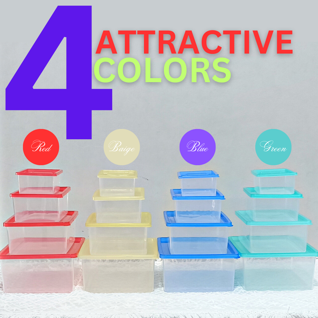 Storex 4-Piece Plastic Food Container Set BPA Free, Microwave & Freezer ...