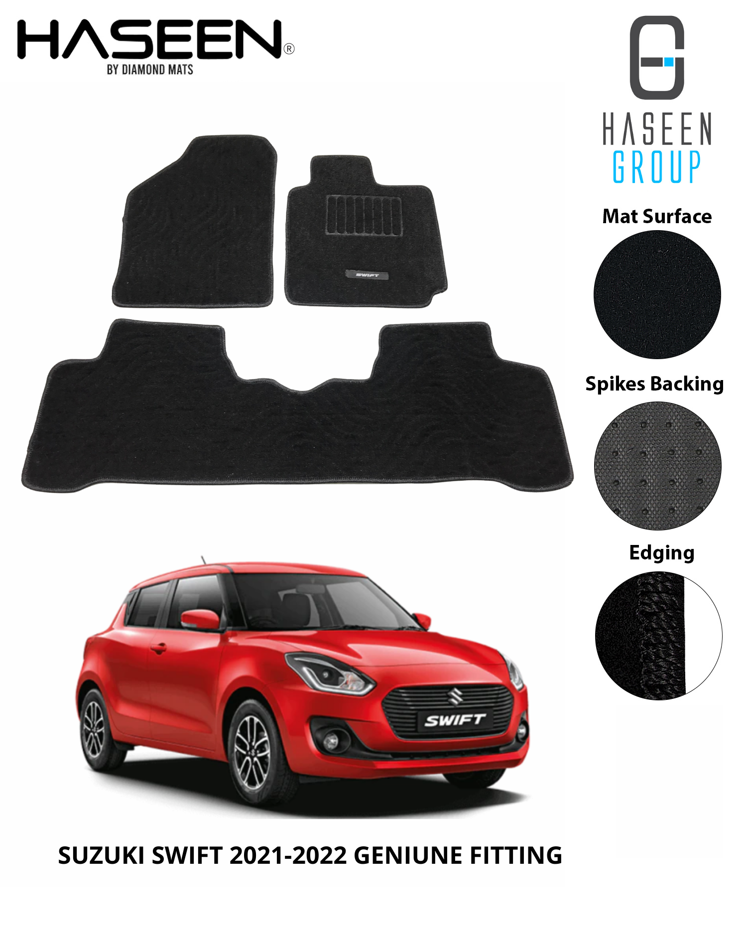 SUZUKI SWIFT 2022 NEW PREMIUM CARPET CAR FLOOR MAT DIAMOND CARPET ...