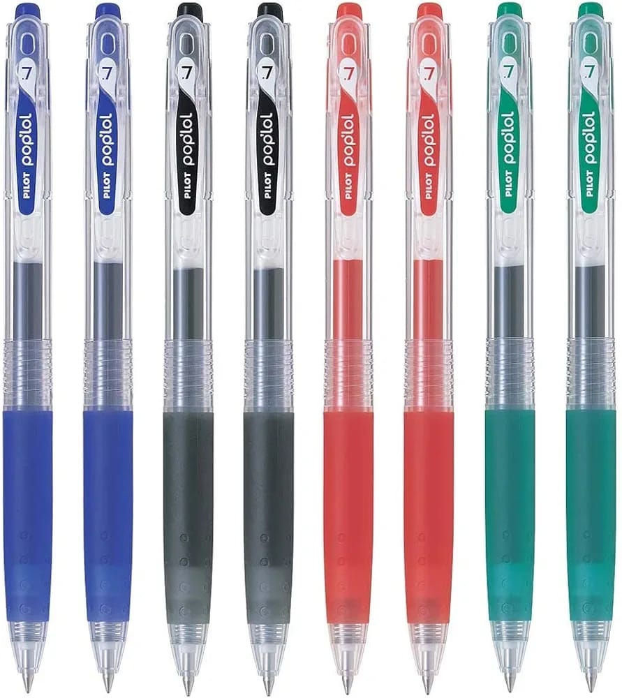 Pilot Poplol 0.7 Gel Ink Rollerball Pen- Blue/black/red/green/golden ...