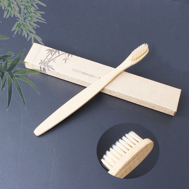 1/3PCS Wooden Toothbrush Solid Bamboo Handle Eco-Friendly Soft Fiber Teeth Brushes Dental ...