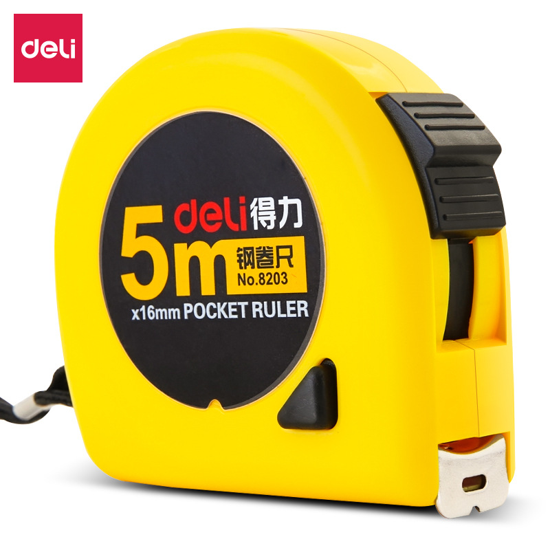 Genuine Deli 8203 5m meter steel tape measure 8203 practical ruler drawing drawing tool 5m tape ...