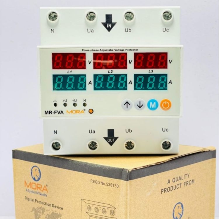 Original MORA Bulgaria 3Phase 63A Under and Over Voltage and Current ...