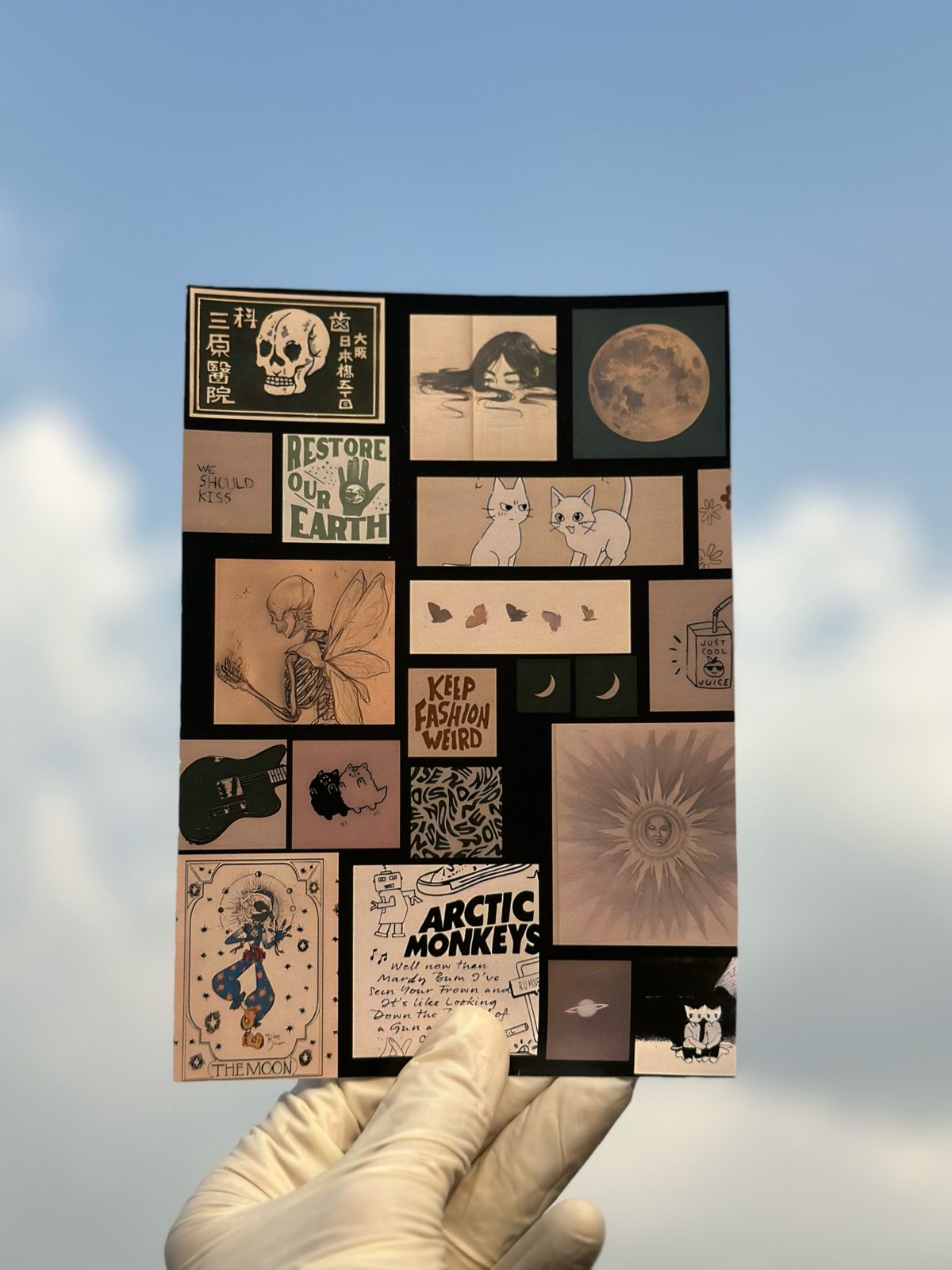 Black Aesthetic Journaling Sticker Sheet - Aesthetic Uncut Stickers ...