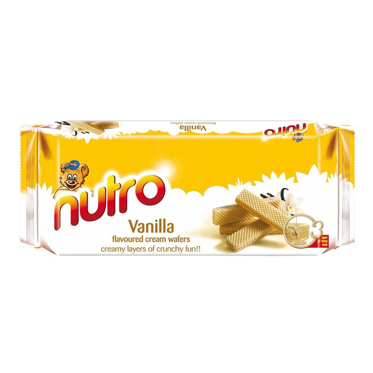 Nutro Vanilla Flavoured Cream Wafers 75g (grams) Medium Size Packet (3 ...