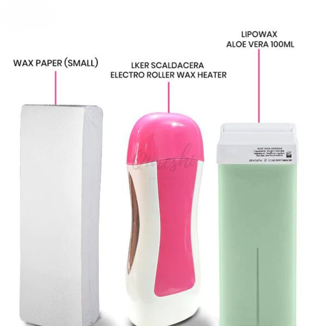 Roll-On Wax 3-in-1 Depilatory Kit with Electric Wax Heater Machine ...