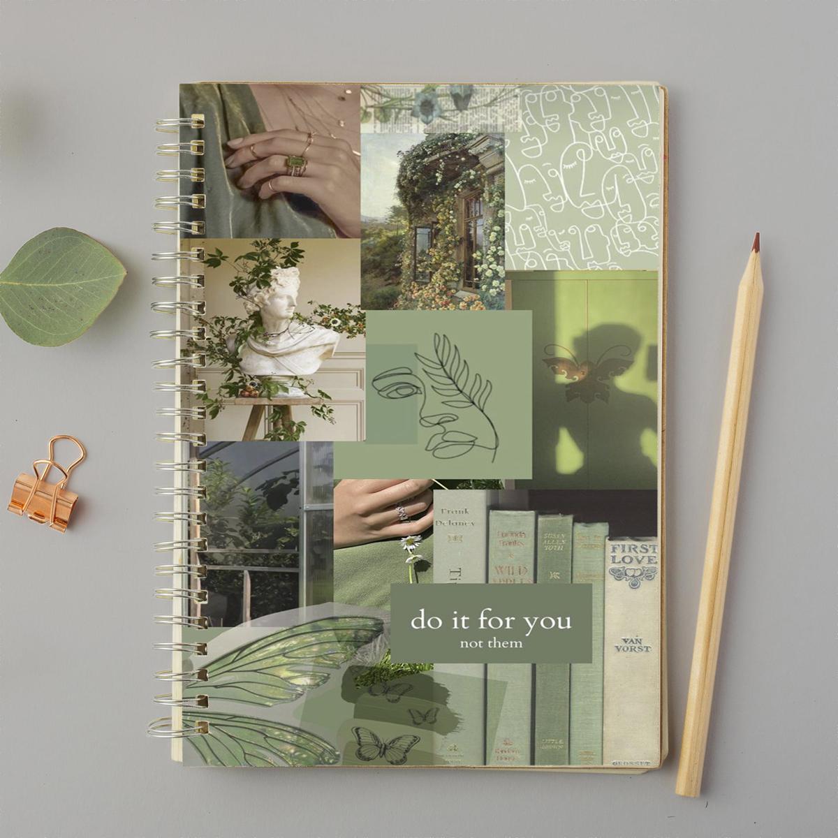 Green Aesthetic-A4 Spiral Notebook with Plastic Sheet | Daraz.pk