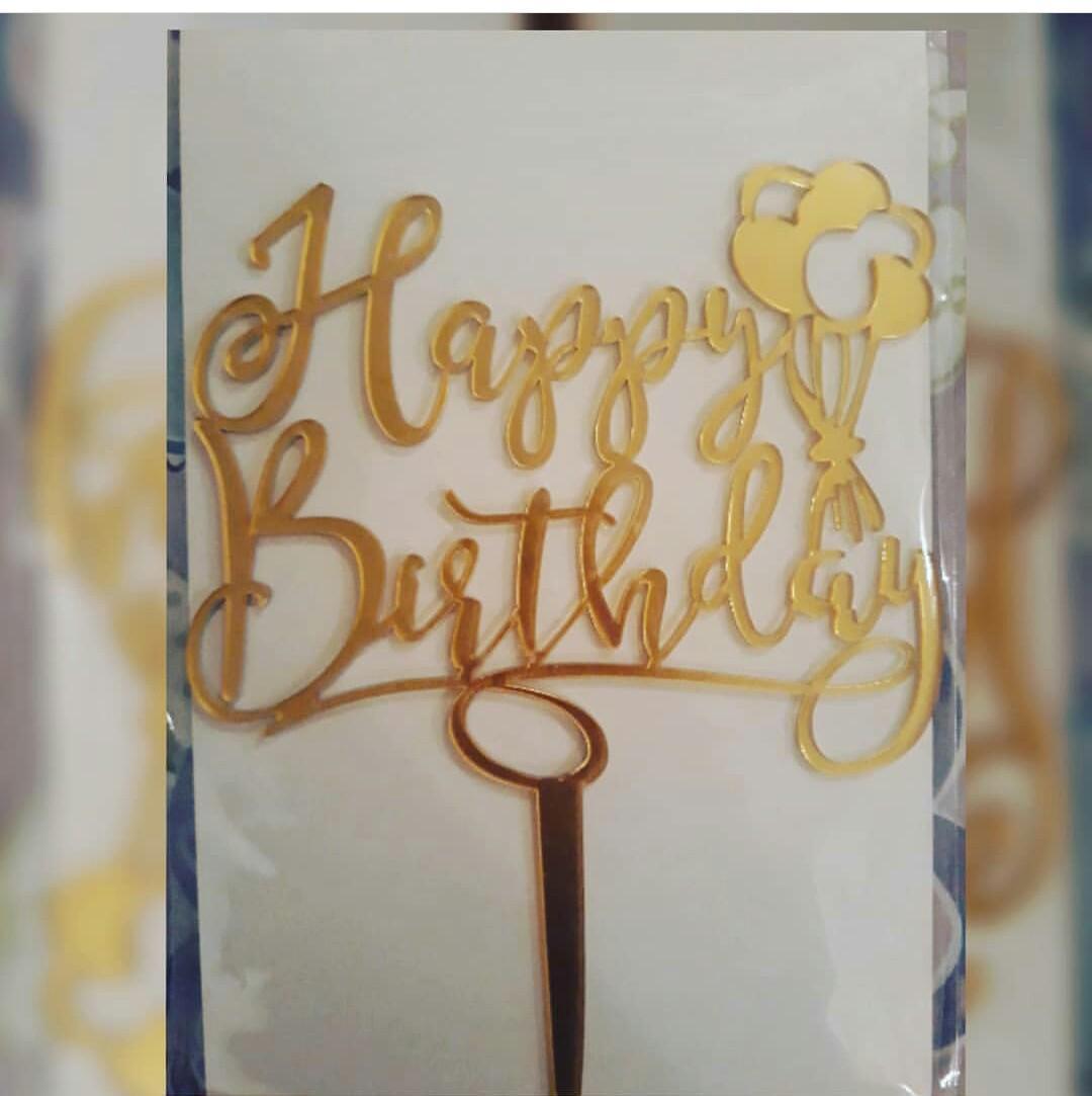 Happy Birthday Golden Cake Topper Party Price in Pakistan - View Latest ...