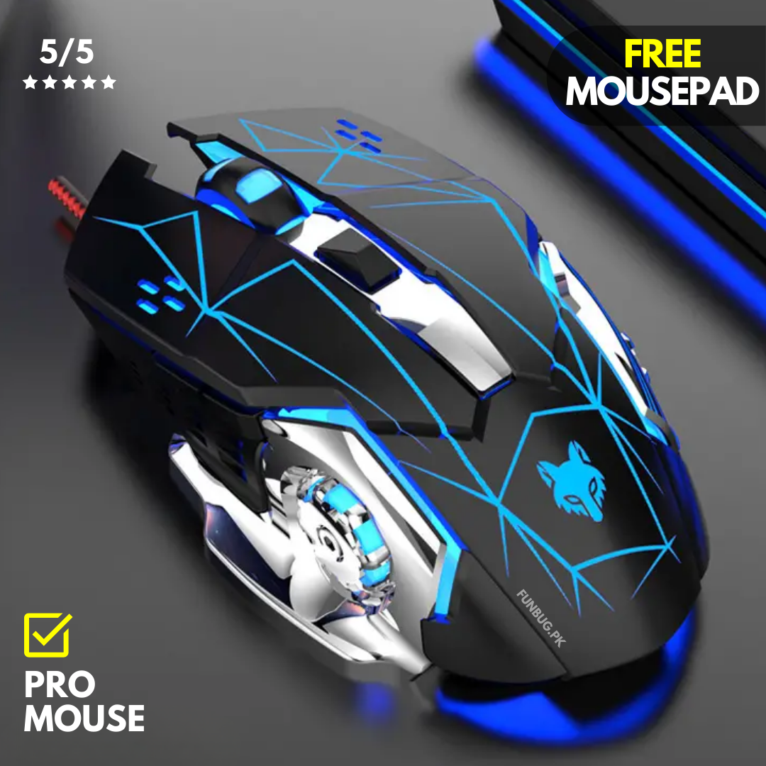 Premium Gaming Mouse RGB with 6 Buttons & 3200dpi Control - Breathing ...