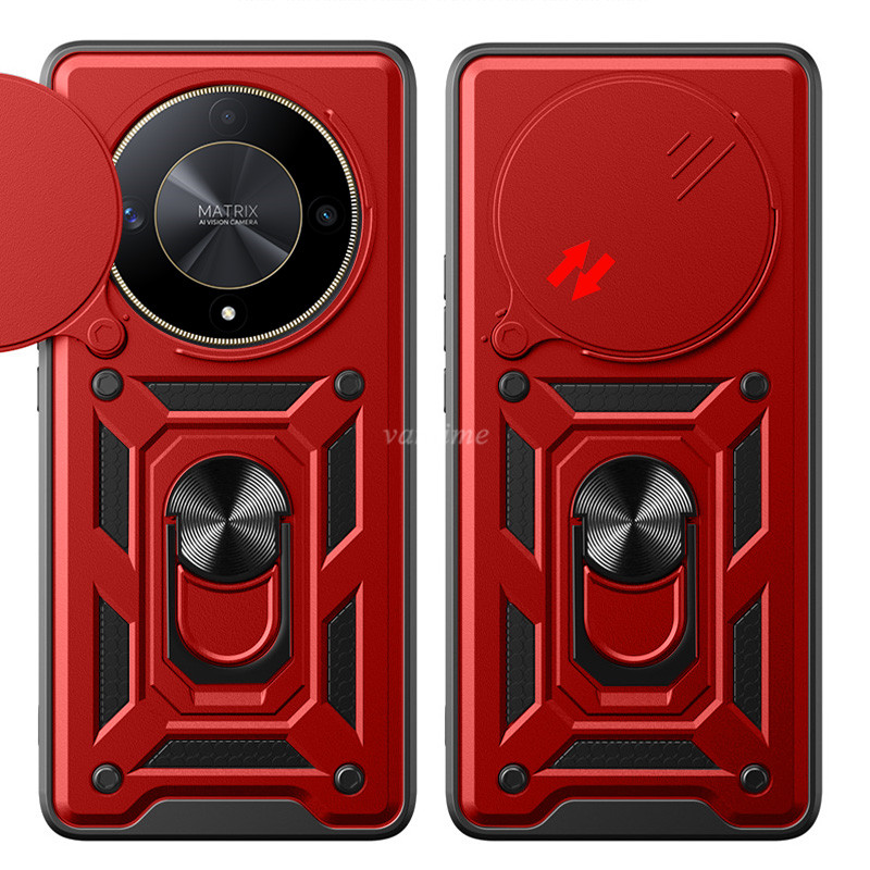 For Honor X9b 5G Case Hard Sliding Lens Protect Stand Holder Back Cover ...