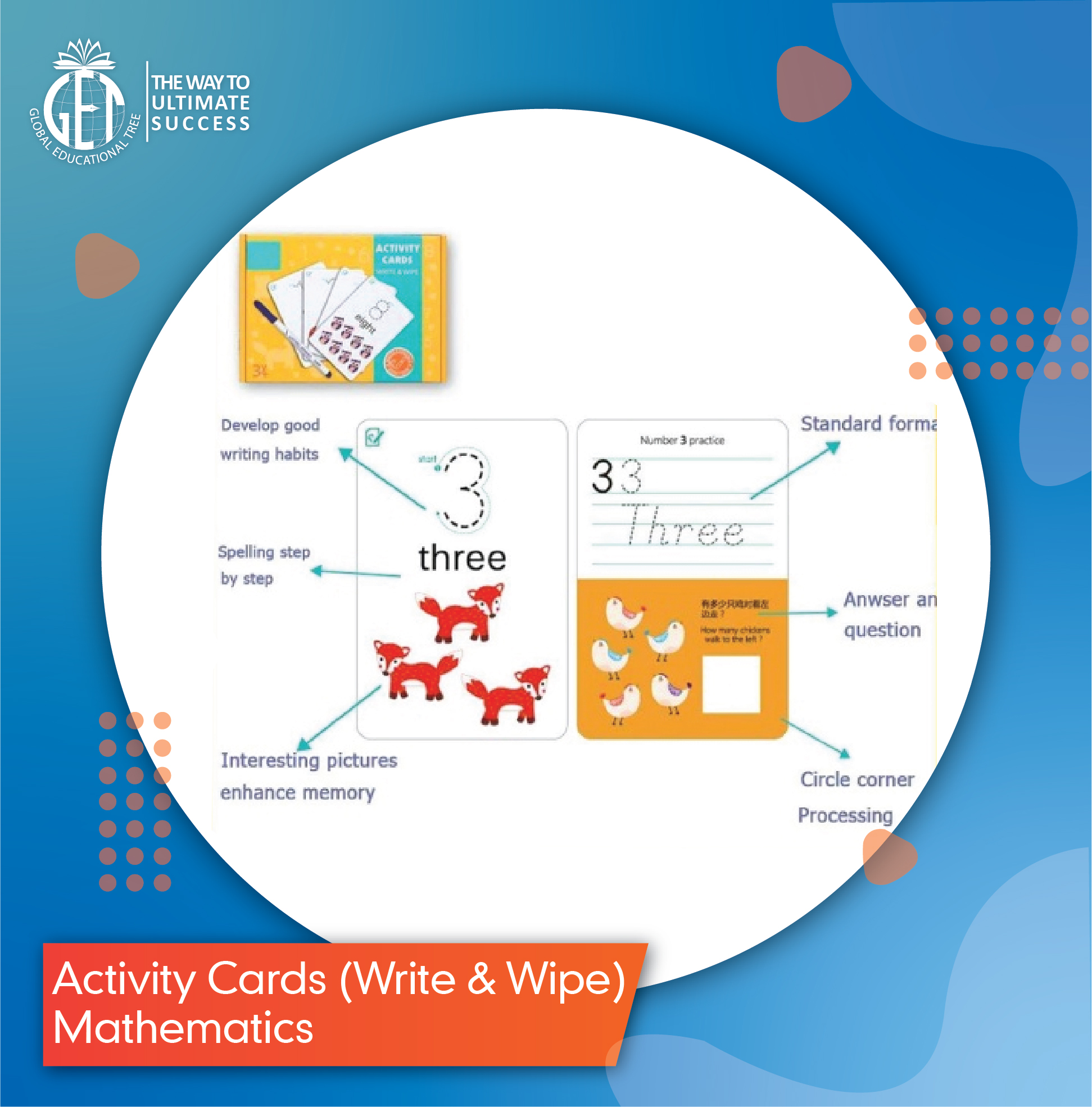Mathematics Activity Cards Write & Wipe Cards 123 Cards Flash cards ...