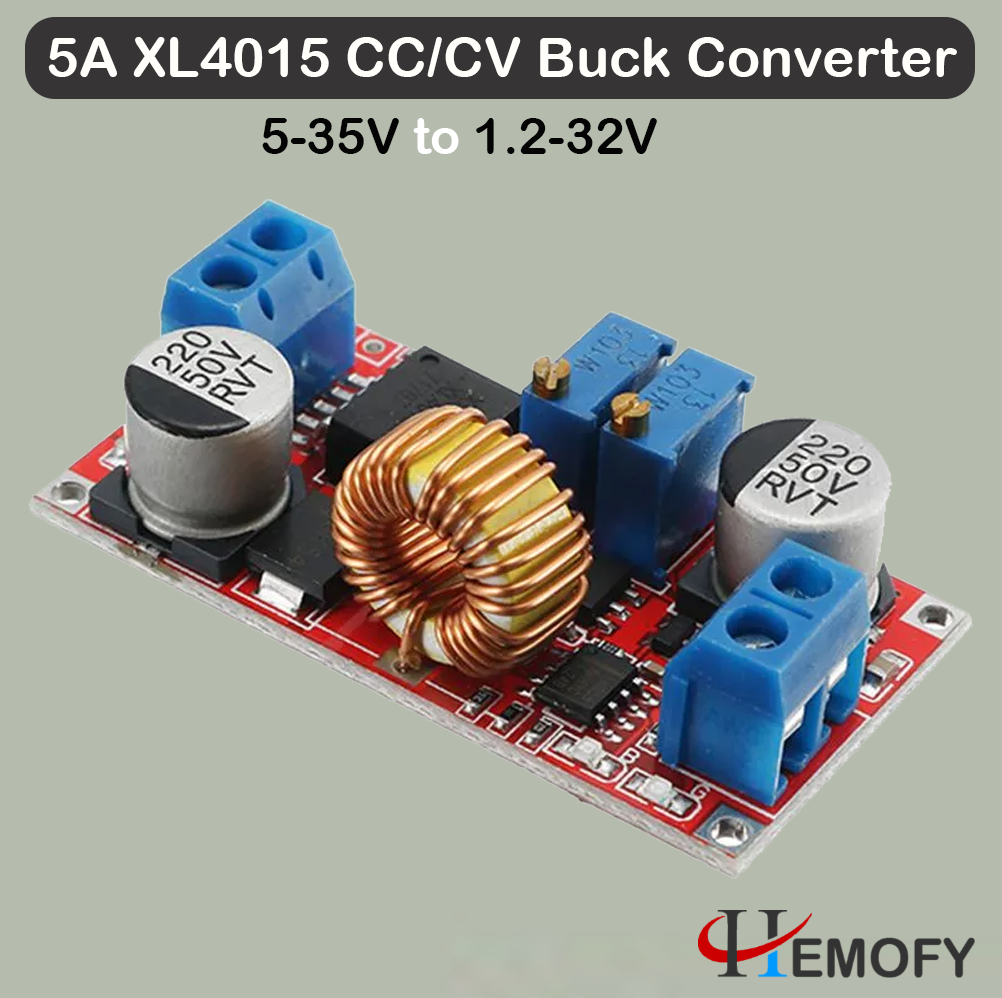 XL4015 75W 5-35V to 1.2-32V 5A CC/CV Adjustable Step Down Buck Converter Charging Board XL4015 ...