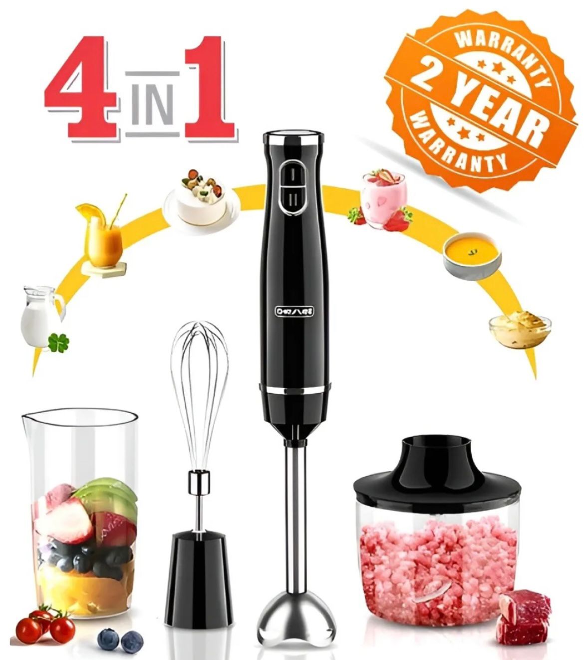 Howork New 4in1 Hand Blender CHeflee immersion blender is equipped with ...