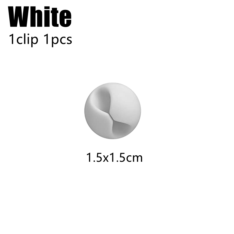 20-5Pcs Cable Clip Winder Organizer -Round Charger Cord Clips Desk Tidy ...