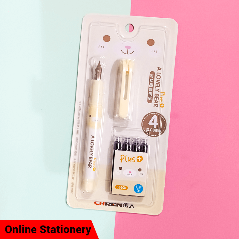 CHREN Cute Fountain Pen Set With 4 Refill Inks 3360 | Daraz.pk