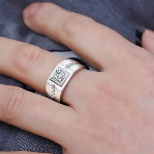 Gentleman Temperament Plated 24K Gold/Silver Ring For Men Wedding Rings ...