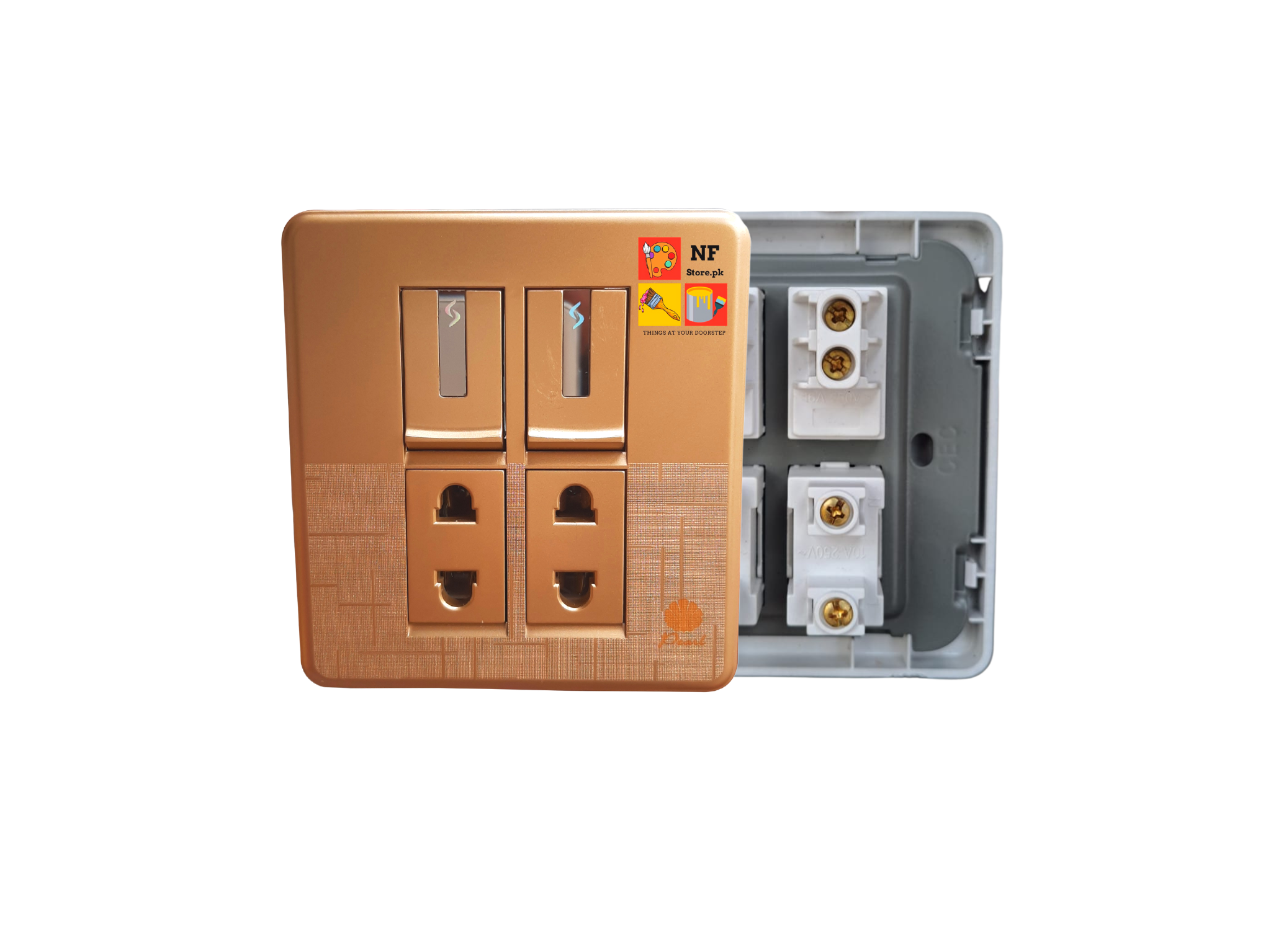 8 Switches+2 Sockets China Fitting Board Plate Golden Royal Series |For ...