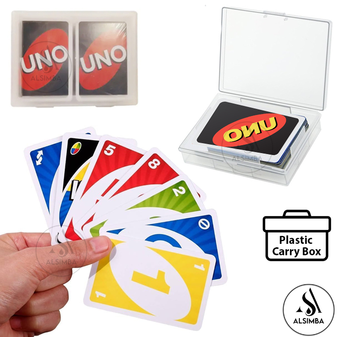 UNO Card Game With Plastic Carry Box - 112 Cards Pack Best Imported ...