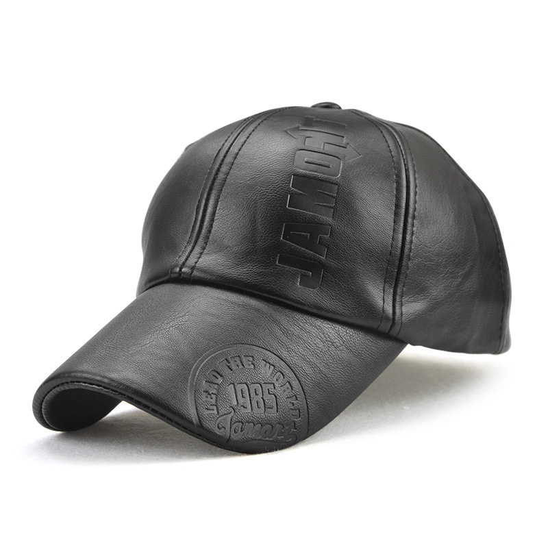 OIMG Jamont Outdoor Winter Cap Pu Leather Baseball Cap Men Snapback Hat ...