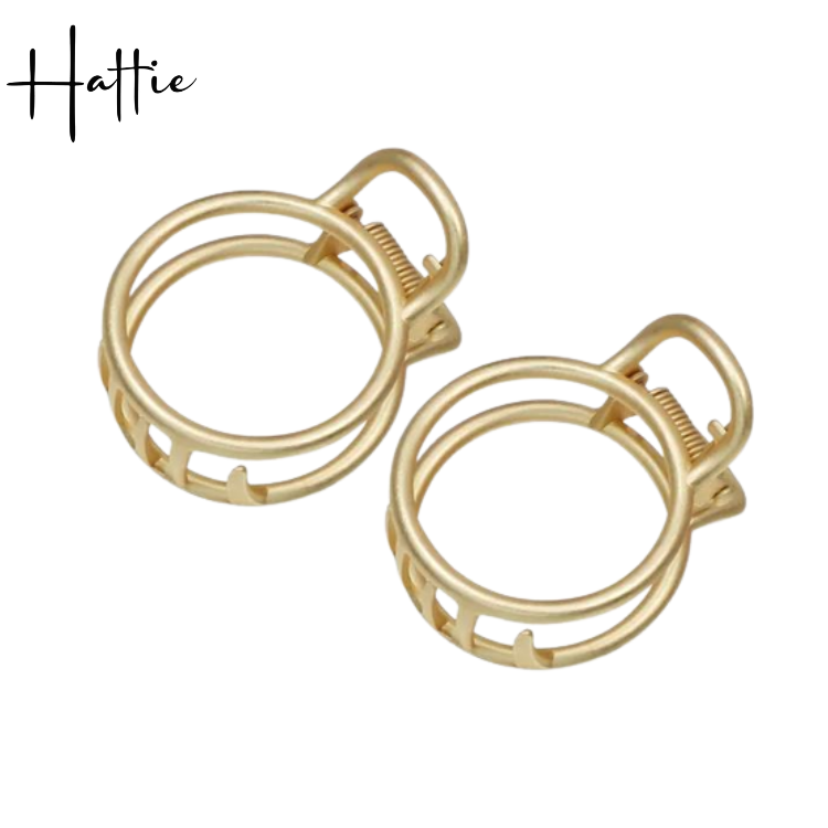 Pack of 2 beautiful Metal Hair Clips Golden Color for Parties Functions ...