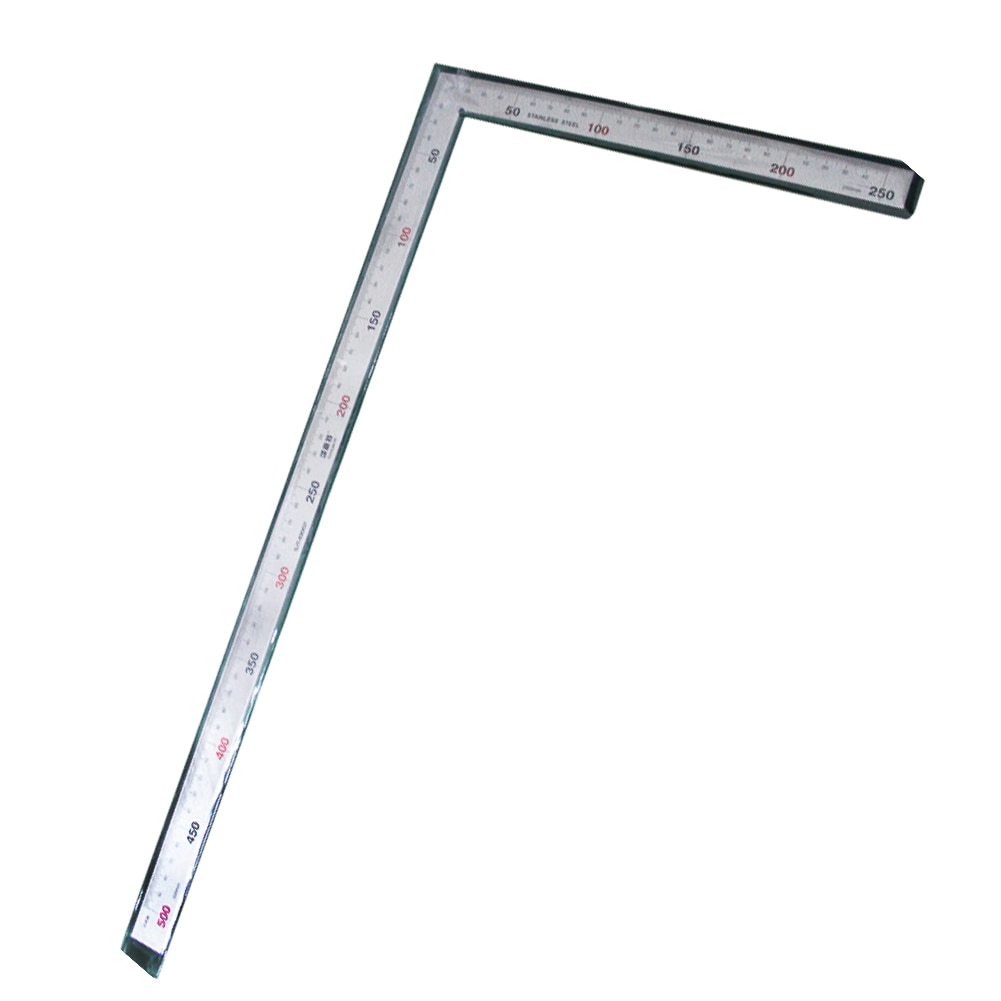 250 x 500mm Stainless Steel Metal Ruler Measuring Square Ruler L Shaped ...