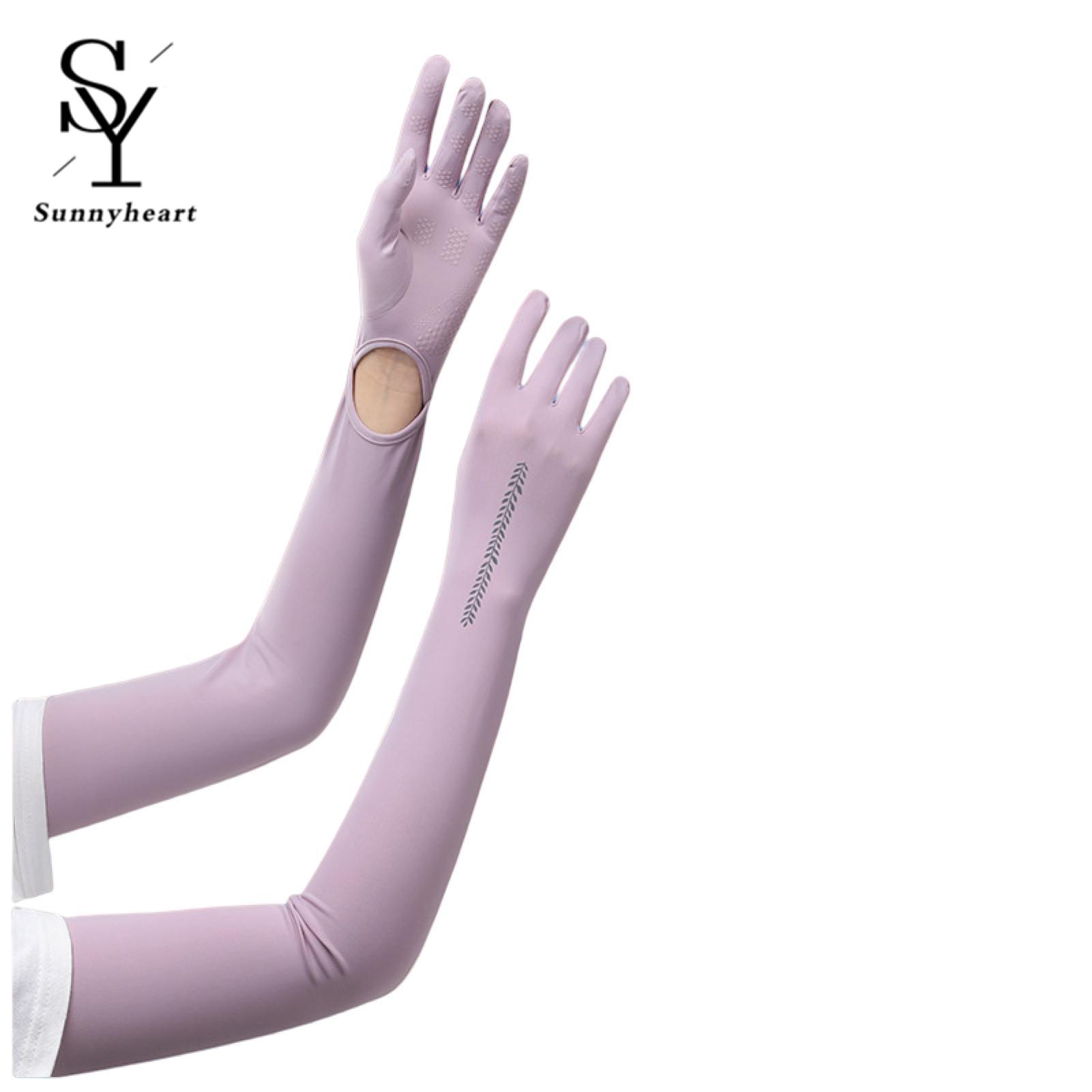 Sunnyheart Long Sunscreen Gloves Antiskid UV Protection Long Clamshell ...