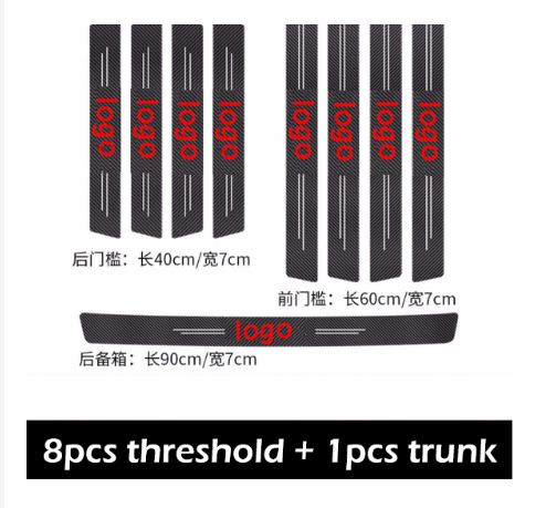 Carbon Fiber leather Threshold Protection Sticker Car Door Threshold ...
