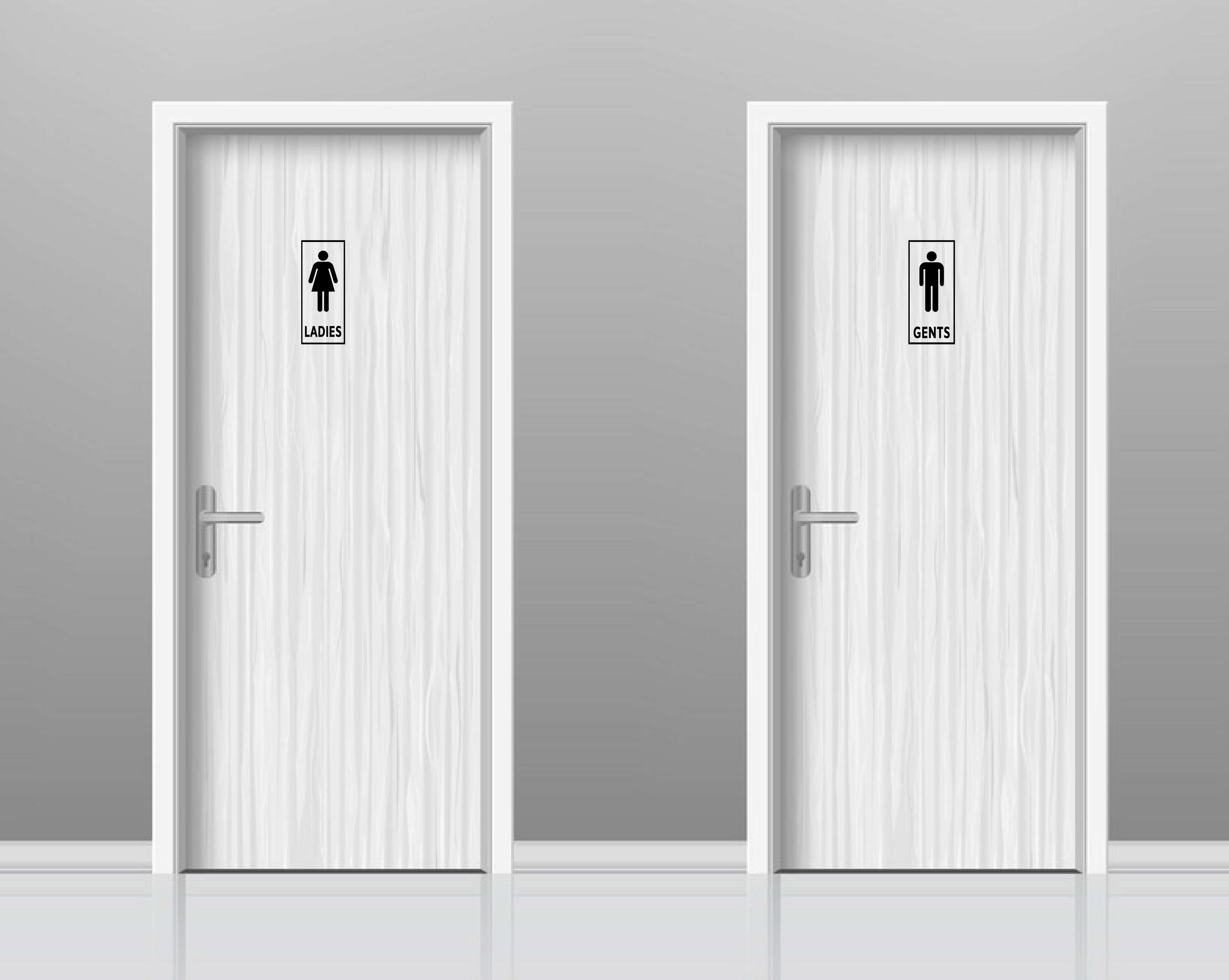 Ladies Gents Toilet Restroom Sign Sticker for Door Public Hospital ...