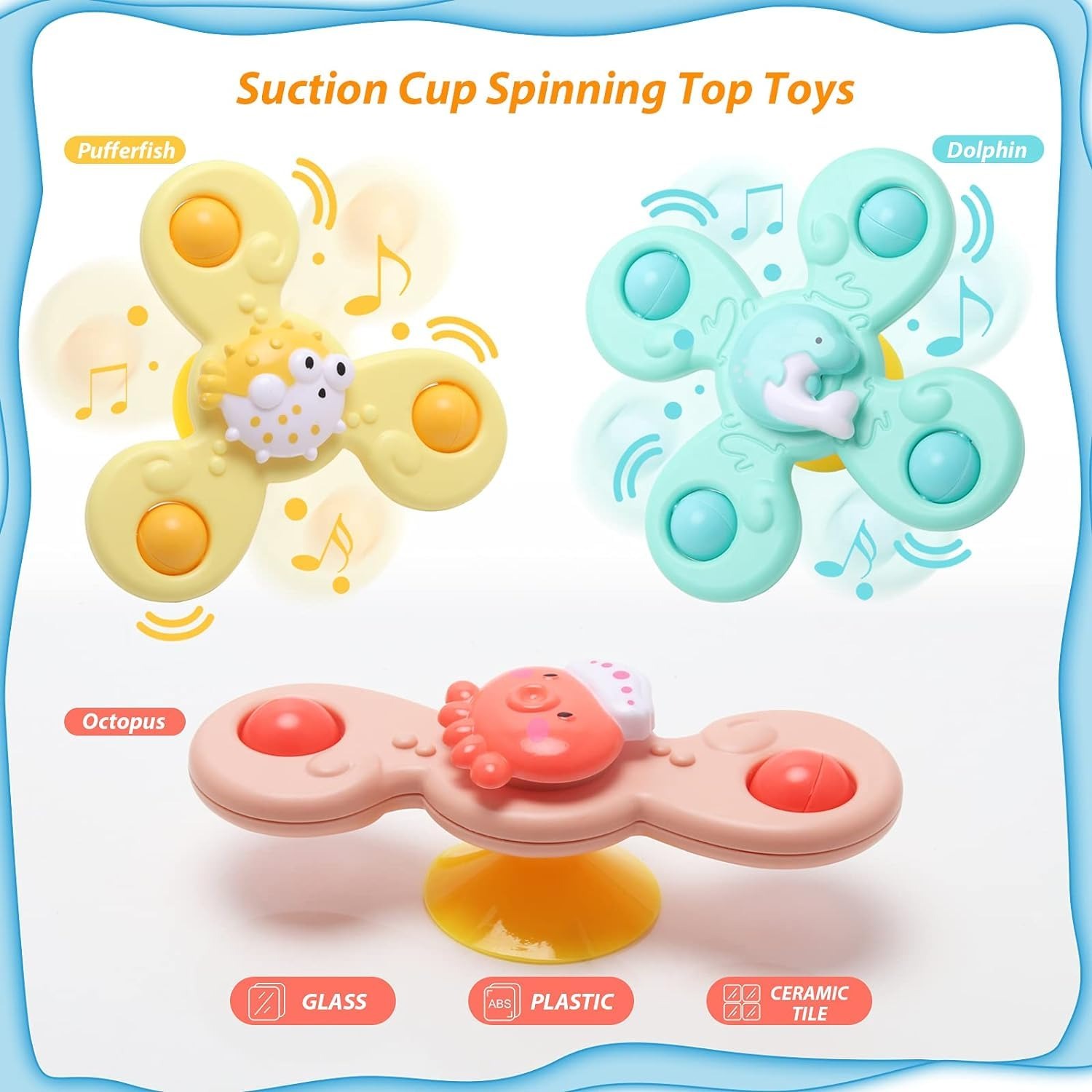 Baby Rattles Set, With Suction Cup Spinner Toy, Suitable For Travel ...