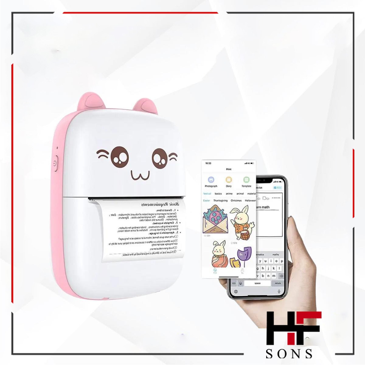 Mini Printer Portable, Pocket Thermal Printer, Bluetooth Wireless Smart ...