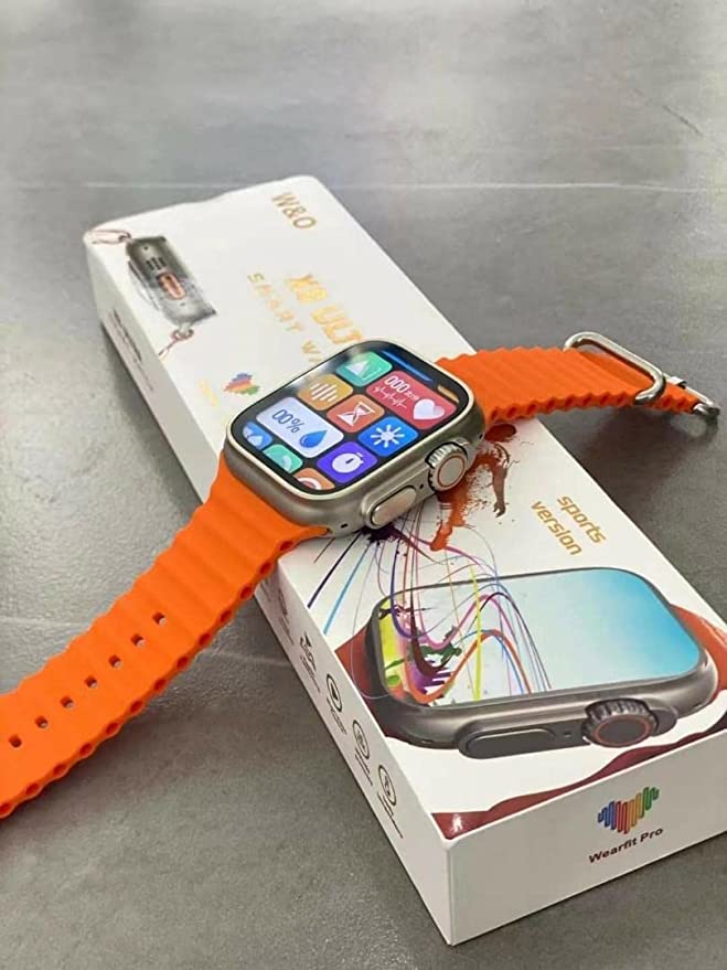 X8 Ultra Smart Watch 49 mm - Ocean Straps - Space Gold Dail - Full ...