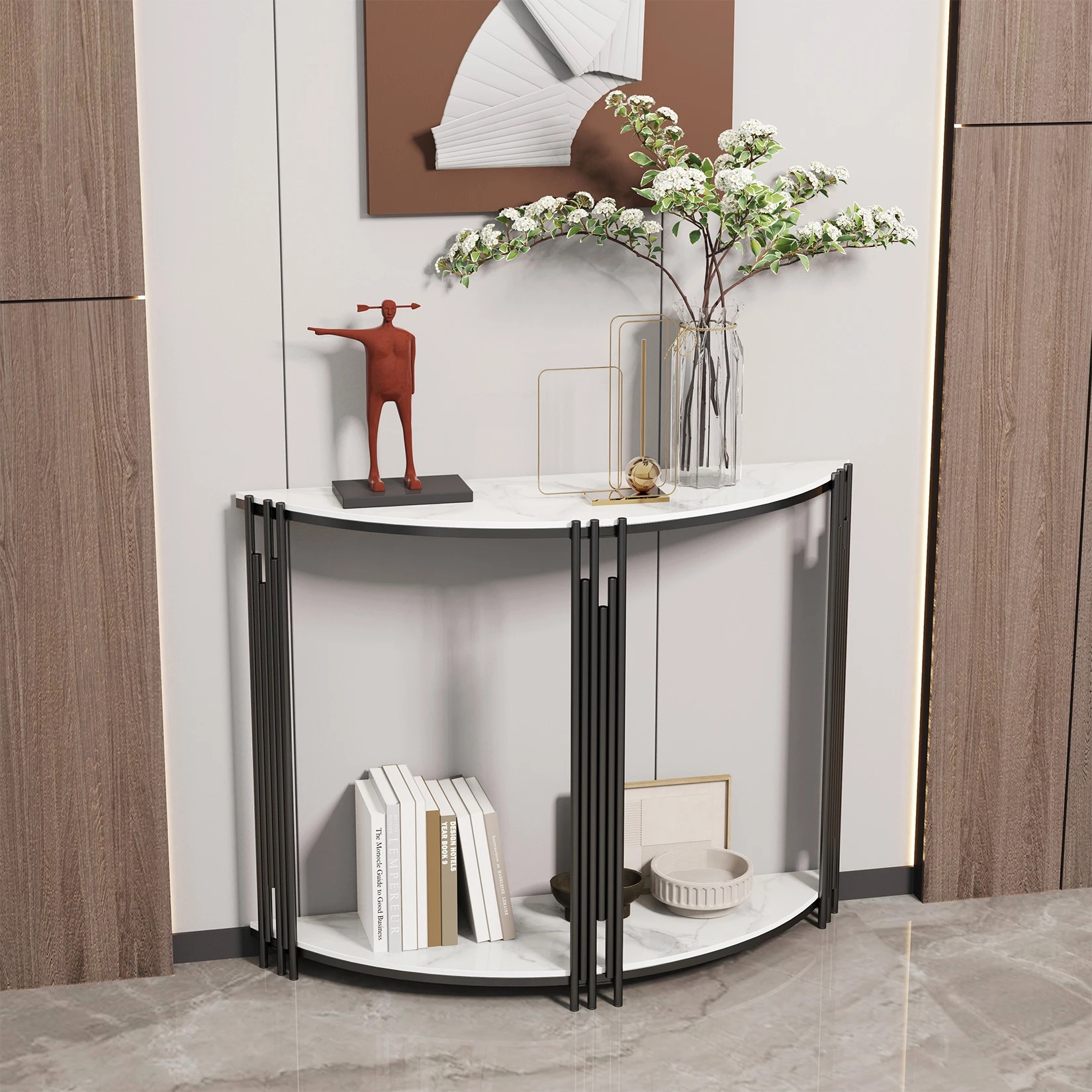 New modern design half moon console table for entryway & hallway | Daraz.pk
