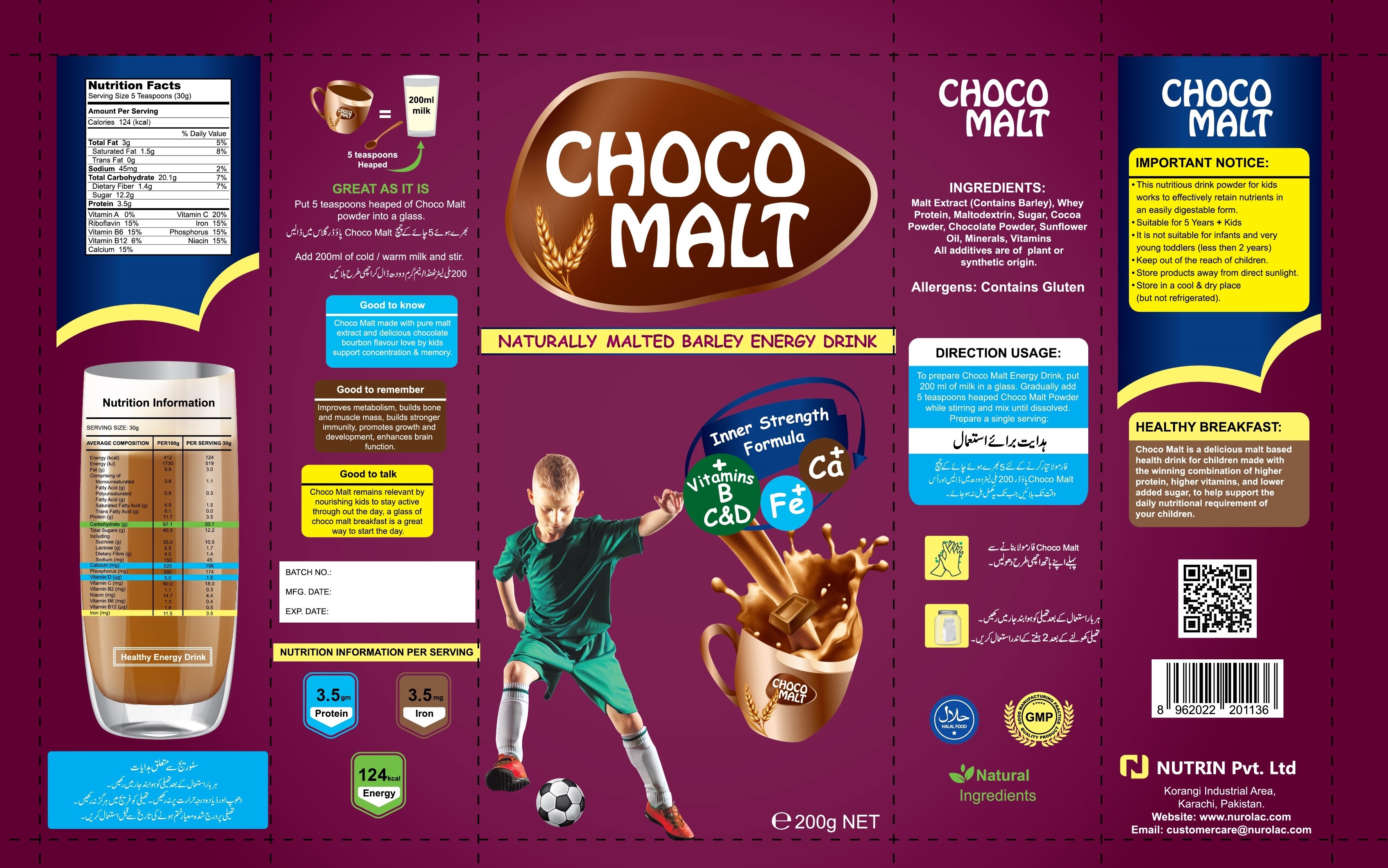 ChocoMalt kids drinking chocolate Flavor Milk Powder 200gms | Daraz.pk