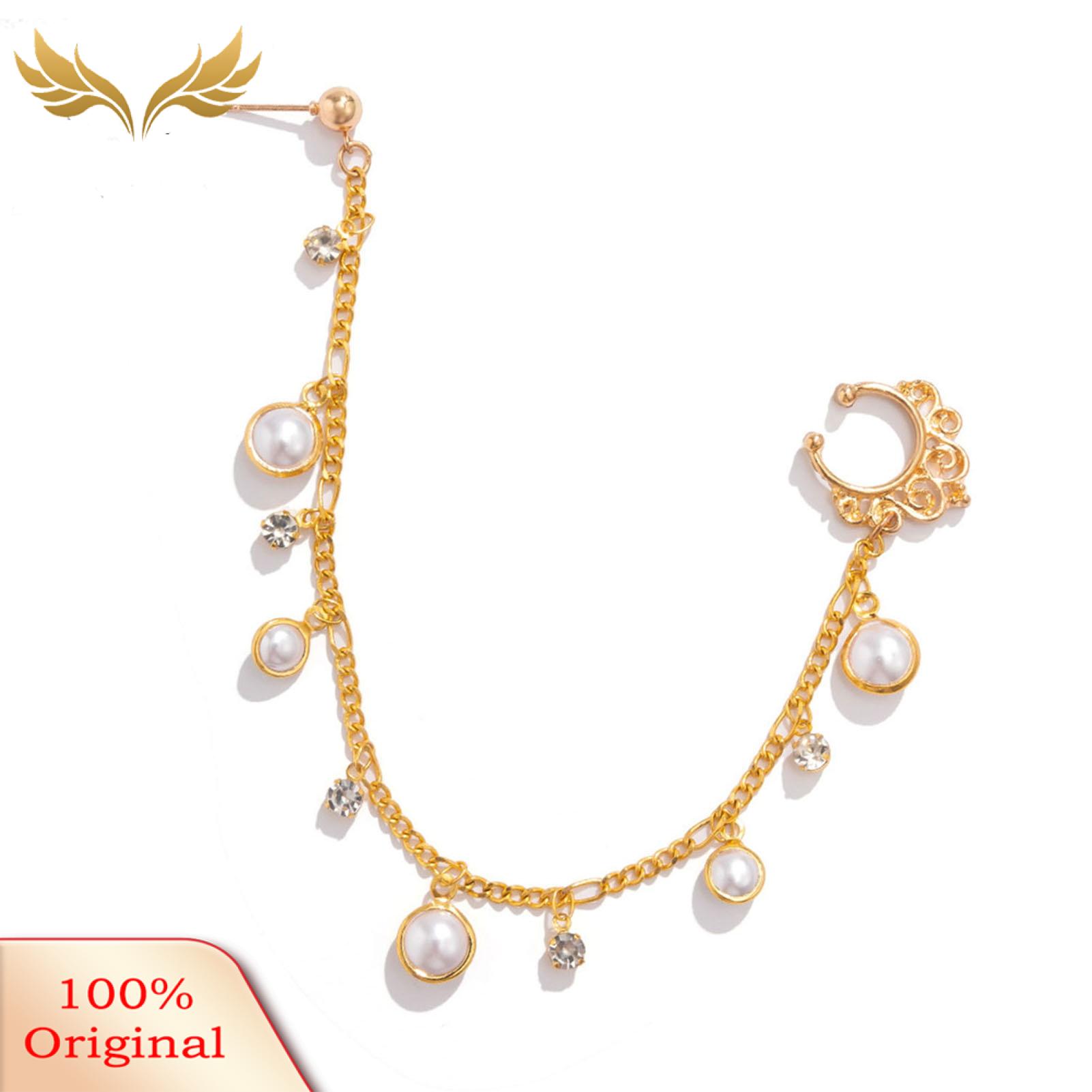 Nose Chain Jewelry Boho Ethnic Style Nose Chain with Faux Pearl Tassel ...
