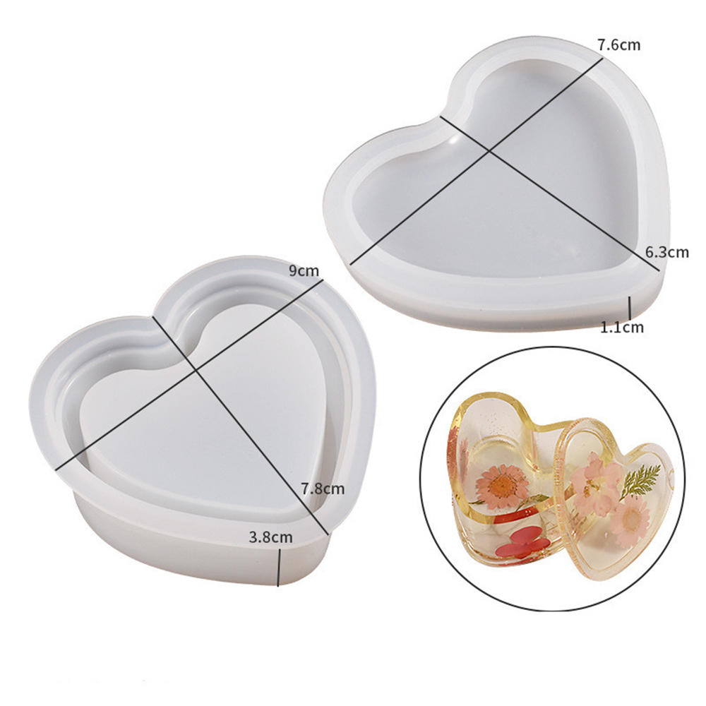 Storage Box Mold Heart Shape Mold Jewelry Making Mold DIY Jewelry Tools ...