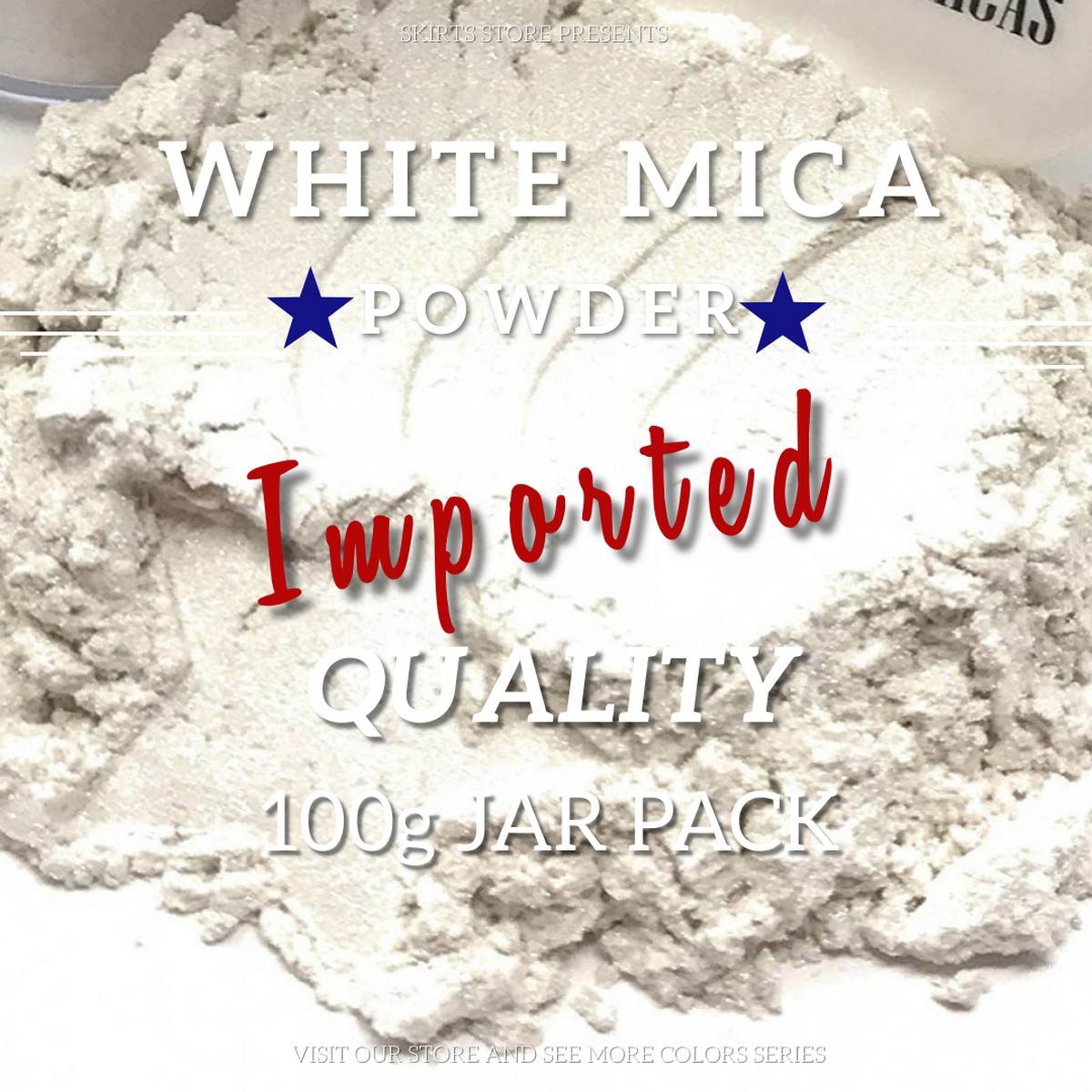 White Mica Powder, 100 Gram Box of True Cosmetic Grade Mica with ...