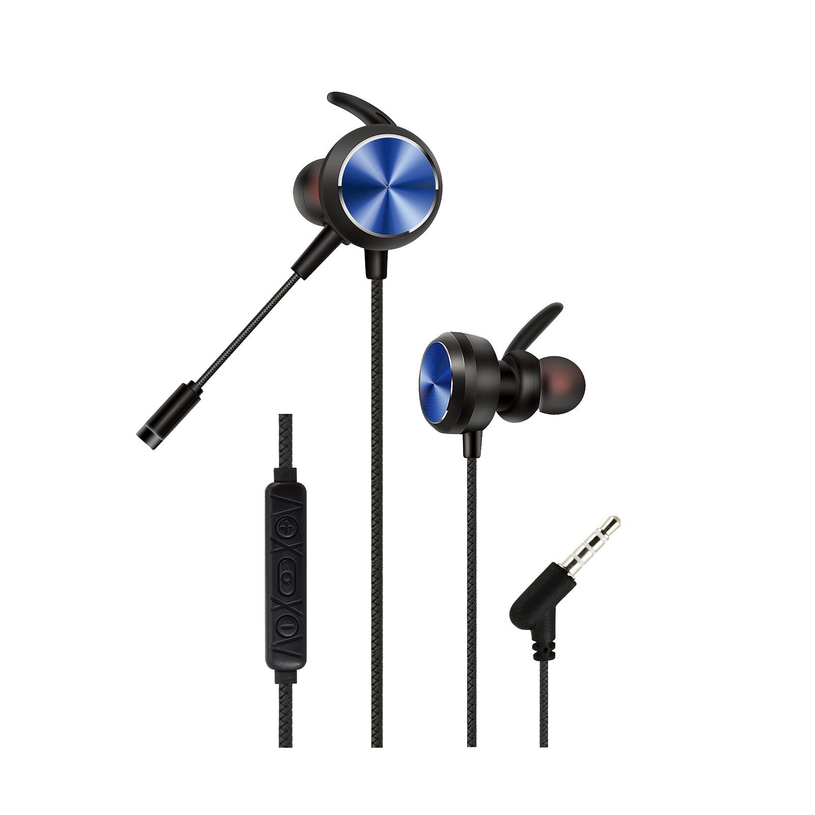 GM-D3 Metal Flat Ear Earphone With Microphone Heavy Bass Stereo Wire ...